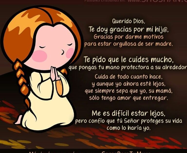 Oración al Señor: Cuida a mi hijo con amor y protección
